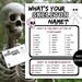 Skeleton Name Game Printable, What's Your Skeleton Name Game, Name ...