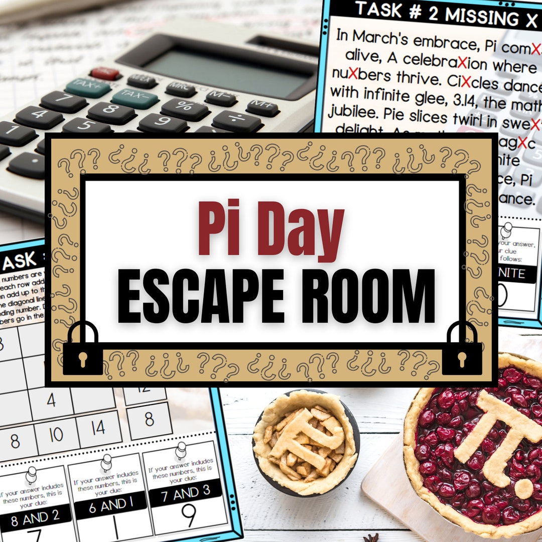 Printable Escape Room for Kids, Pi Day Escape Room Kit, Escape Room at ...