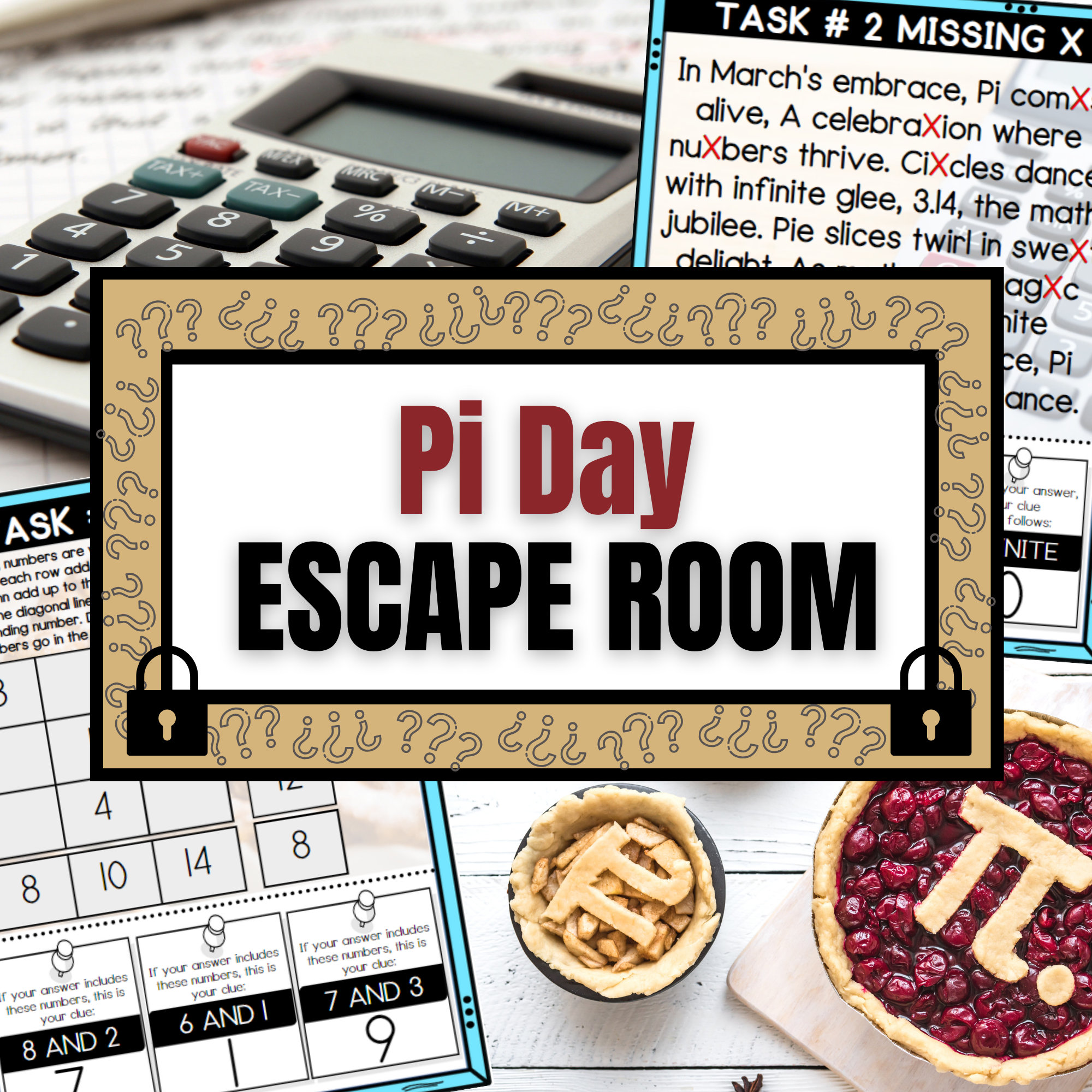 Printable Escape Room for Kids, Pi Day Escape Room Kit, Escape Room at ...