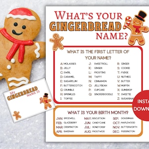 Gingerbread Name Game Printable, What's Your Gingerbread Name Game ...