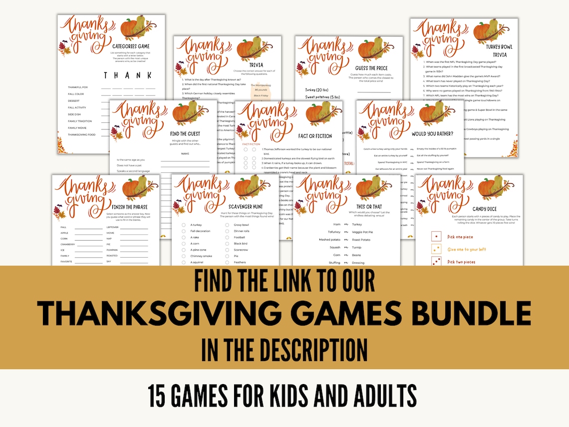 Thanksgiving Categories Game | Printable Thanksgiving Games | Family ...