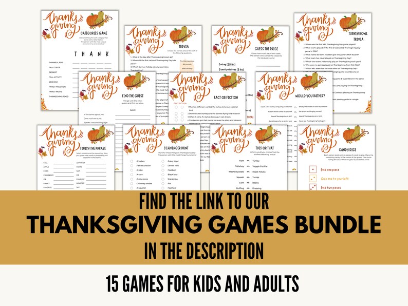 Thanksgiving Categories Game | Printable Thanksgiving Games | Family ...