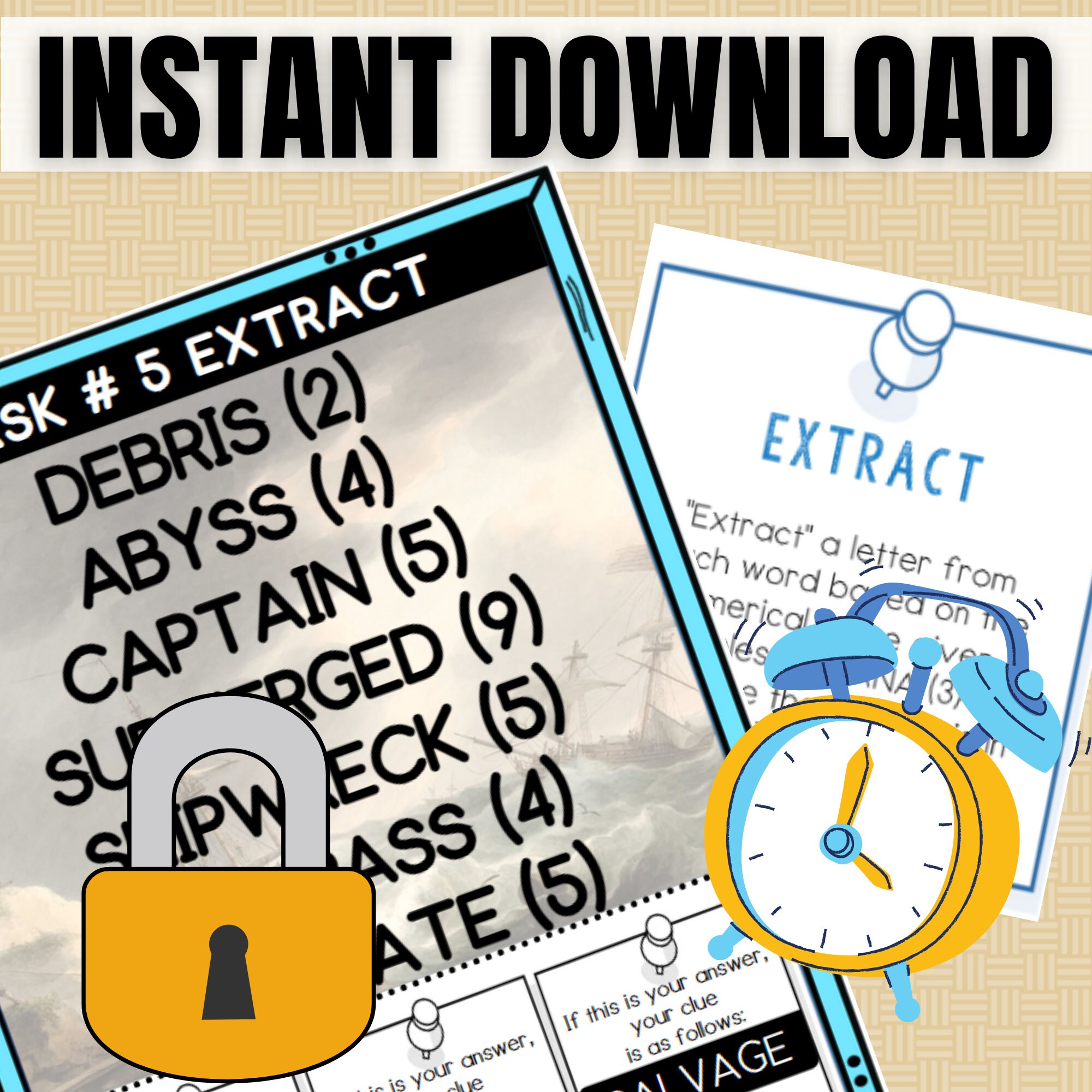 Shipwreck Escape Room for Kids, Printable Escape Room Kit, Escape Room ...