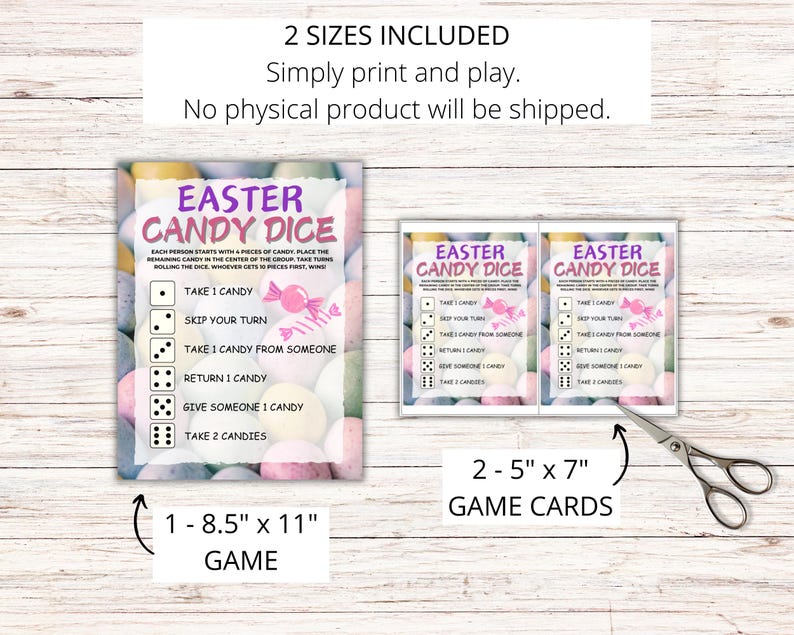 Easter Candy Dice Game for Kids, Easter Game, Easter Activities, Easter ...