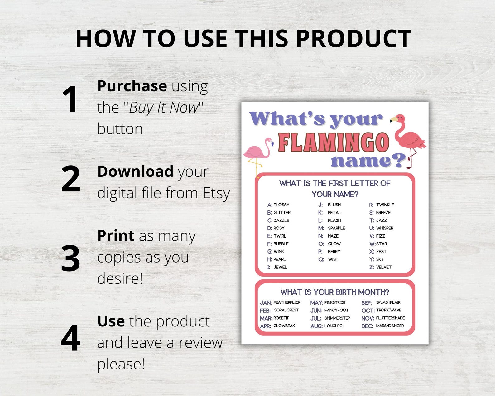 Flamingo Name Game Printable, What's Your Flamingo Name Game, Name ...