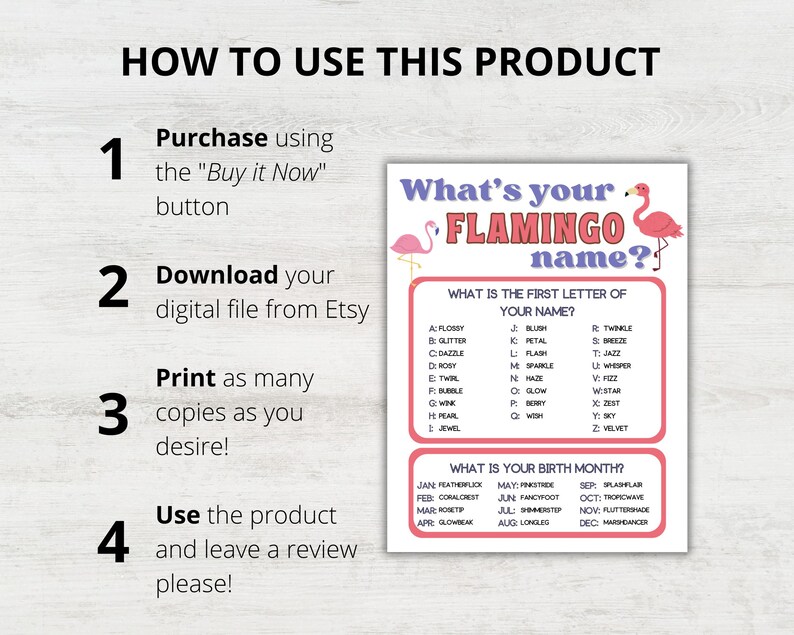 Flamingo Name Game Printable, What's Your Flamingo Name Game, Name ...