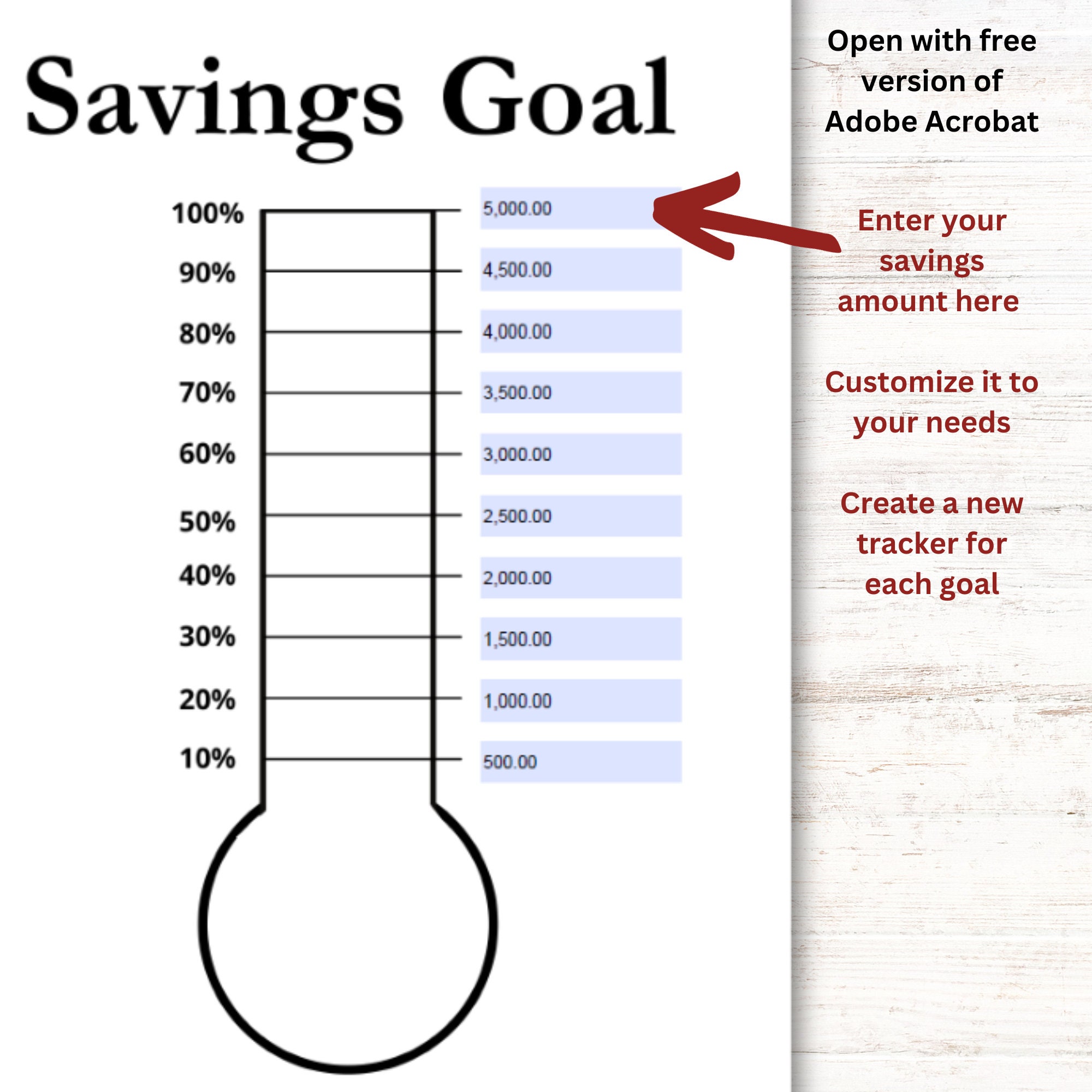Savings Tracker Printable, Money Savings, Cash Savings, Savings Goal ...