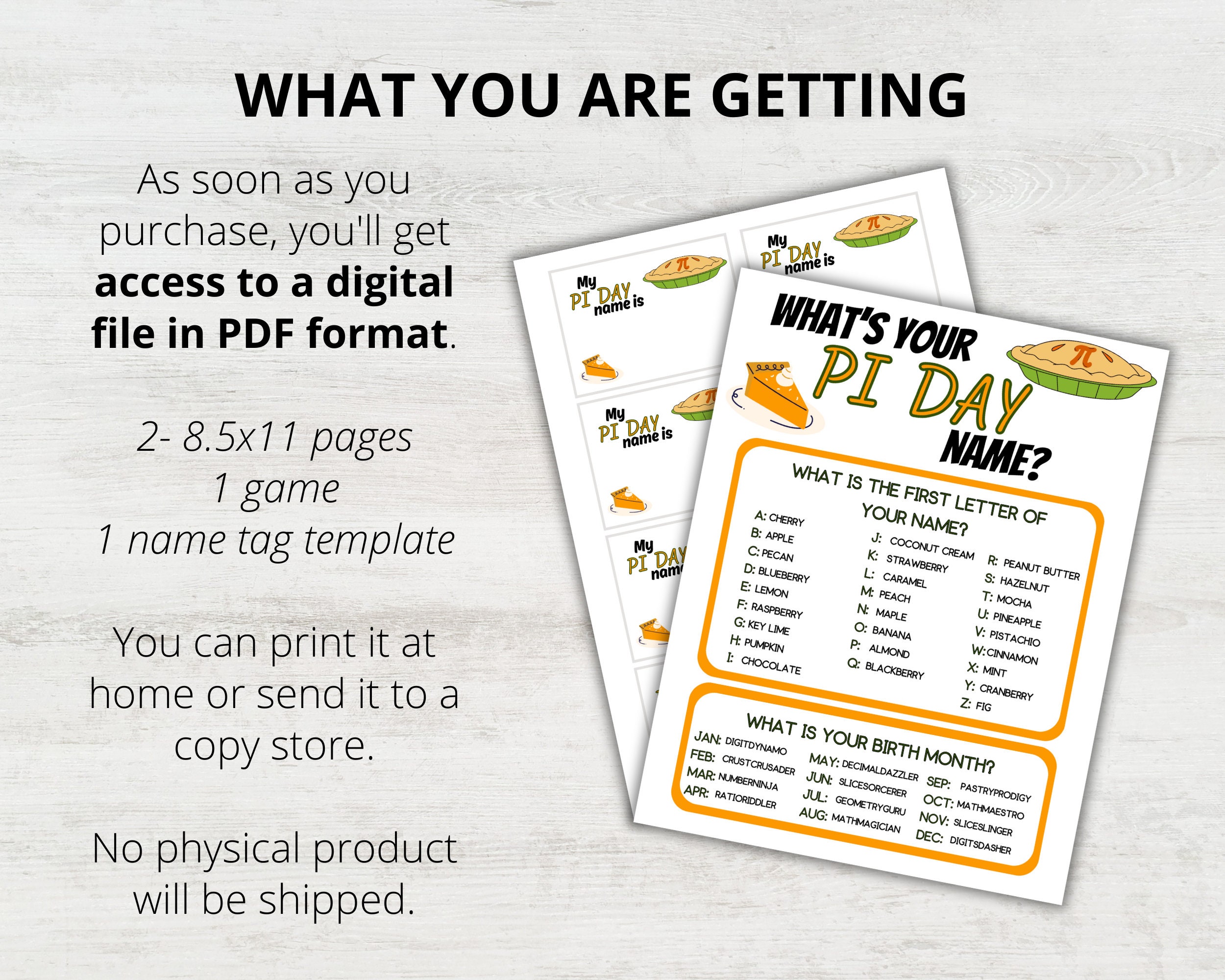 Pi Day Name Game Printable, What's Your Pi Day Name Game, Name ...