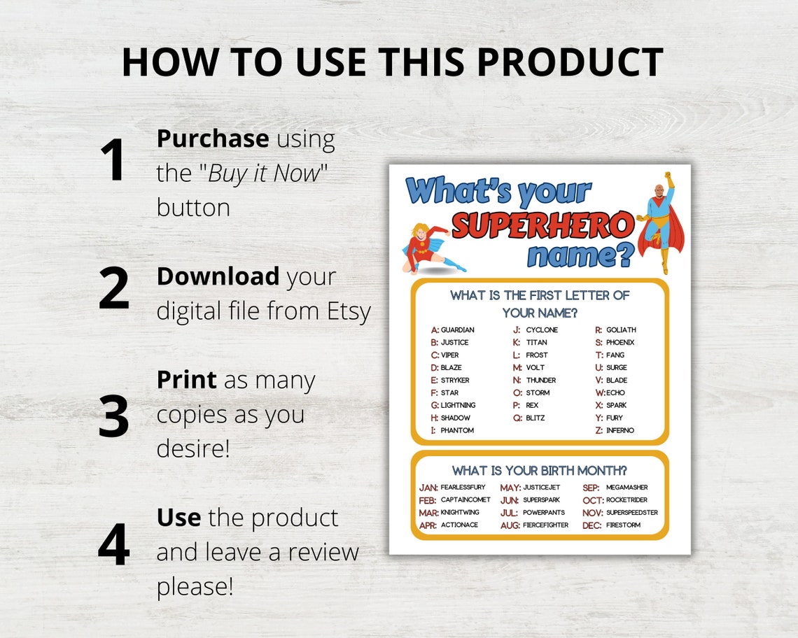 Superhero Name Game Printable, What's Your Superhero Name Game, Name ...