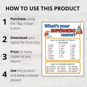 Superhero Name Game Printable, What's Your Superhero Name Game, Name ...