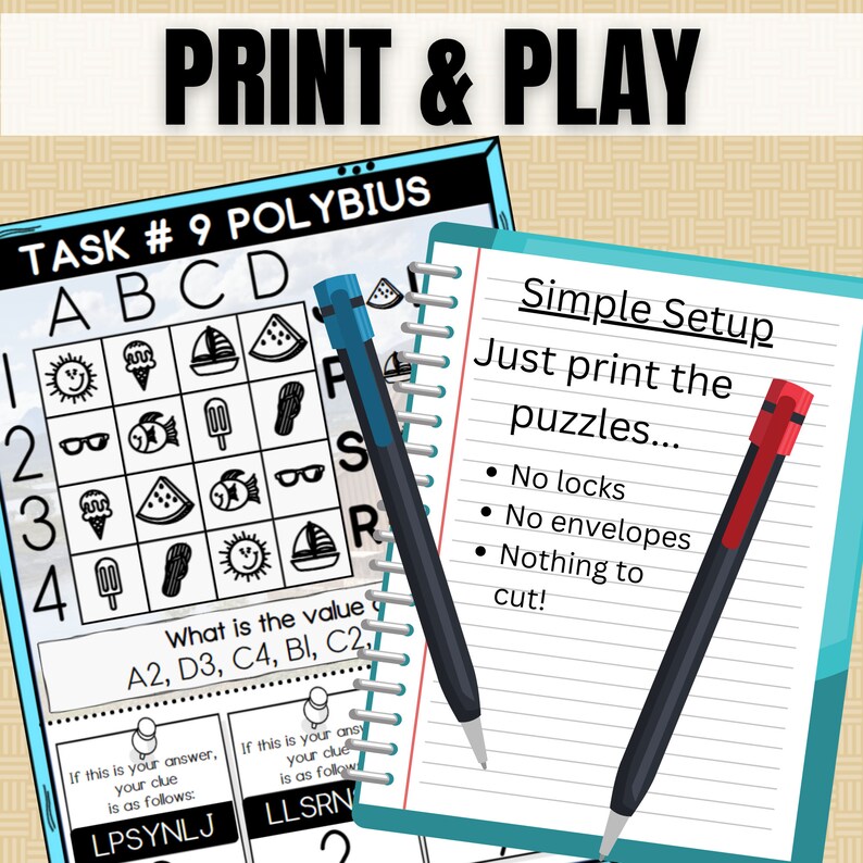 Printable Escape Room for Kids, Summer Camp Escape Room Kit, Escape ...