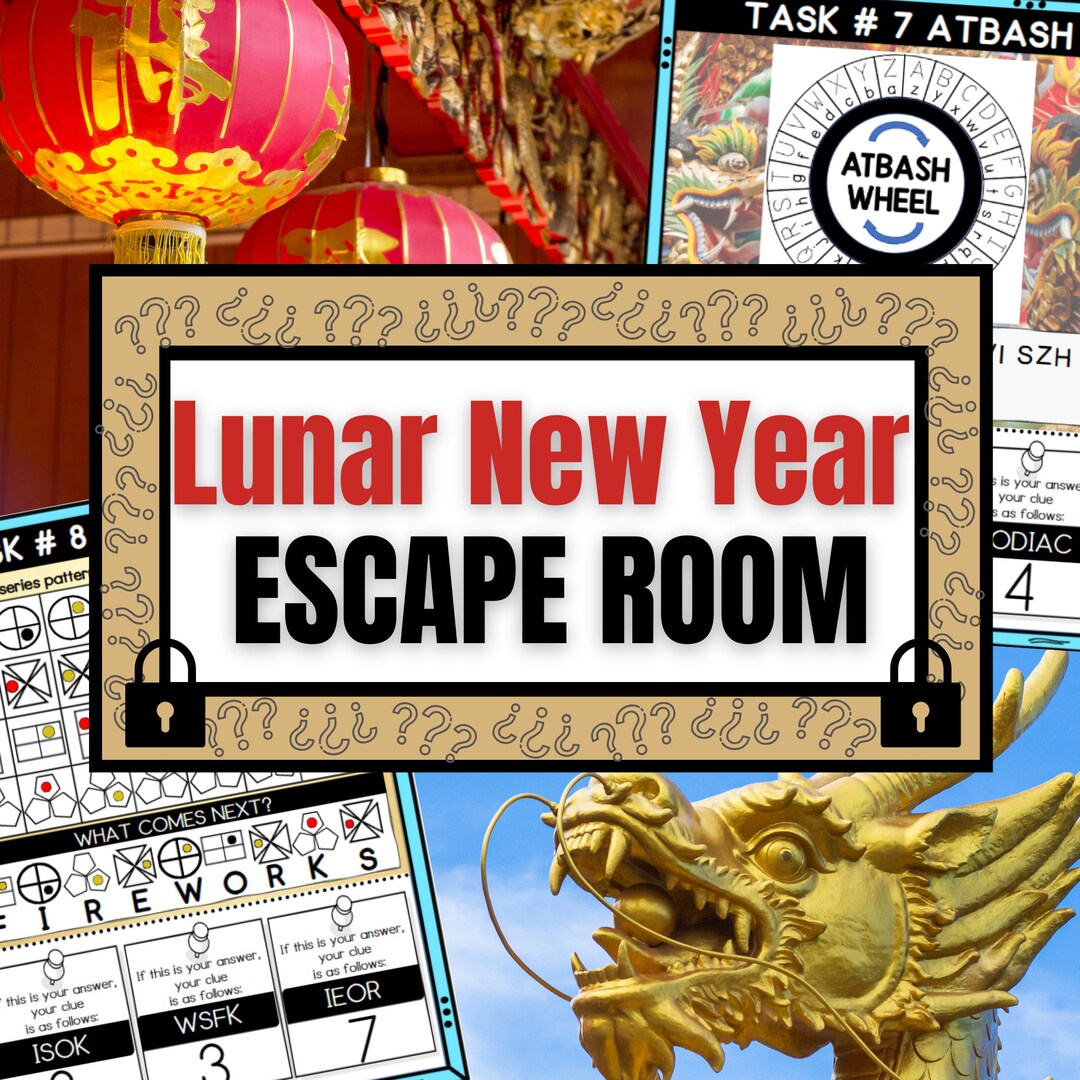 Printable Escape Room for Kids, Lunar New Year Escape Room Kit, Escape ...