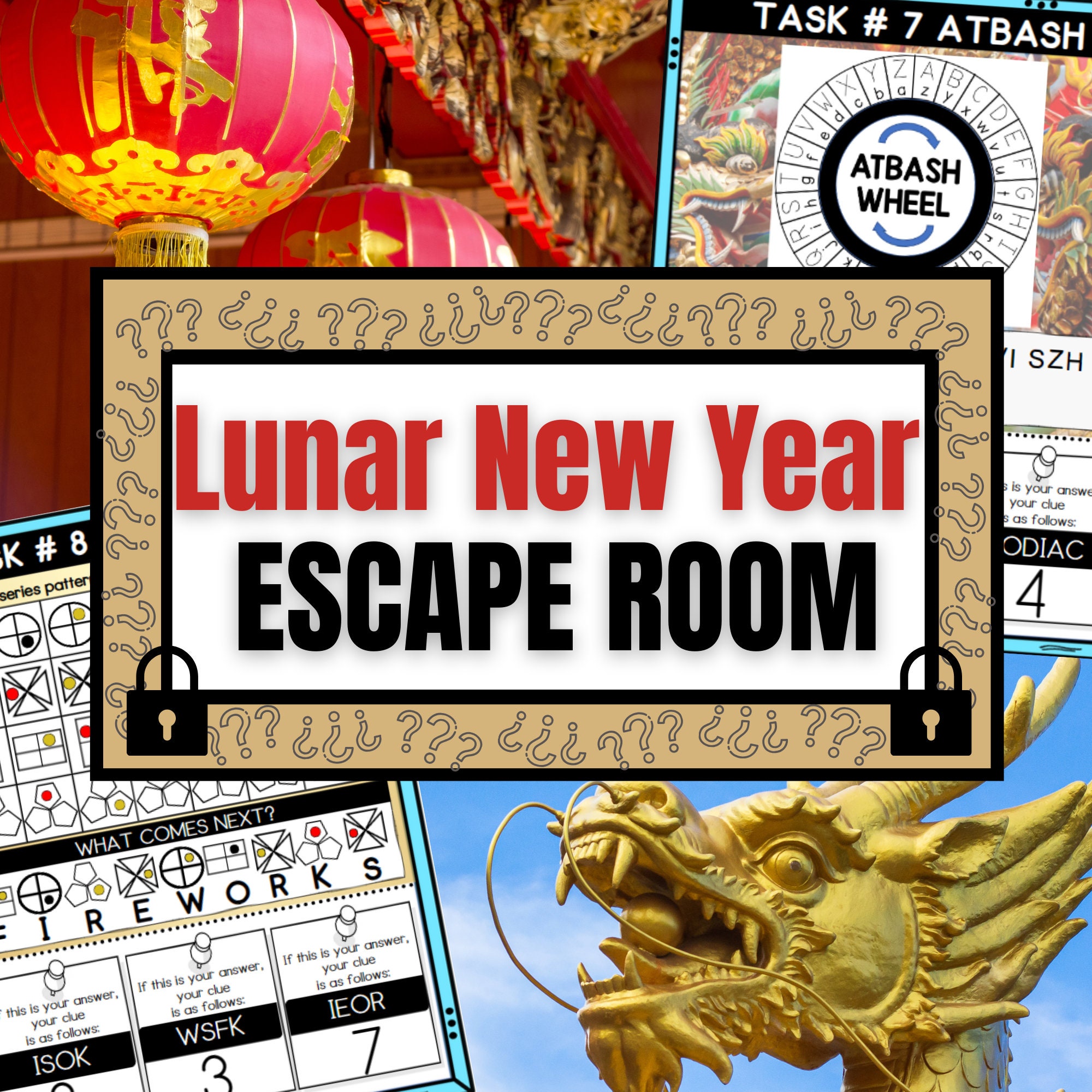 Printable Escape Room for Kids, Lunar New Year Escape Room Kit, Escape ...