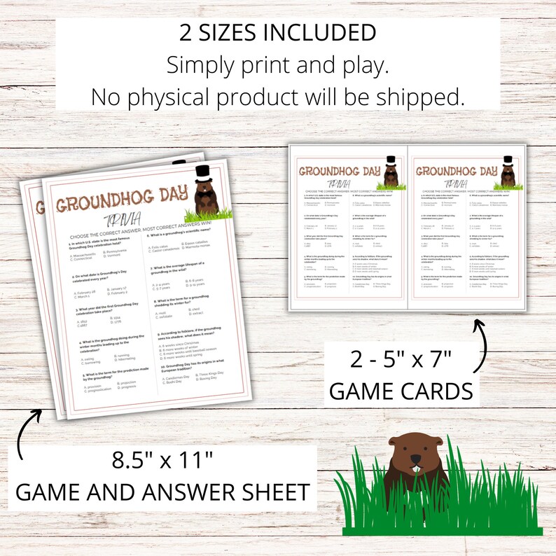 Groundhog Day Trivia Games for Kids, Trivia Questions, Groundhog ...