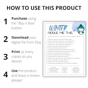 Winter Riddle Me This Game, Winter Riddles, Winter Activities, Winter ...