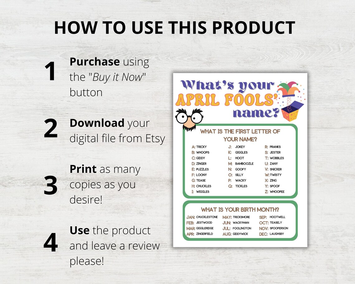 April Fools Day Name Game Printable, What's Your April Fools Name Game ...