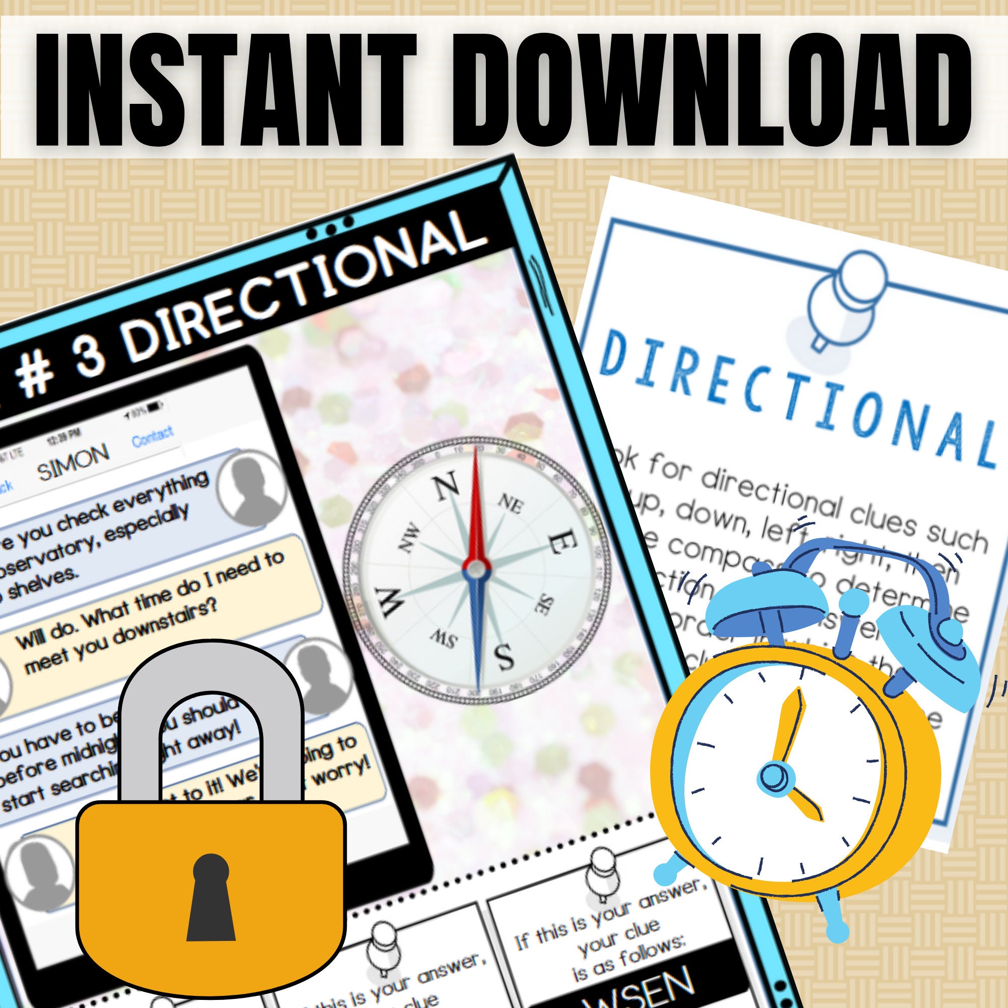 New Years Eve Escape Room for Kids, Printable Escape Room Kit, Escape ...