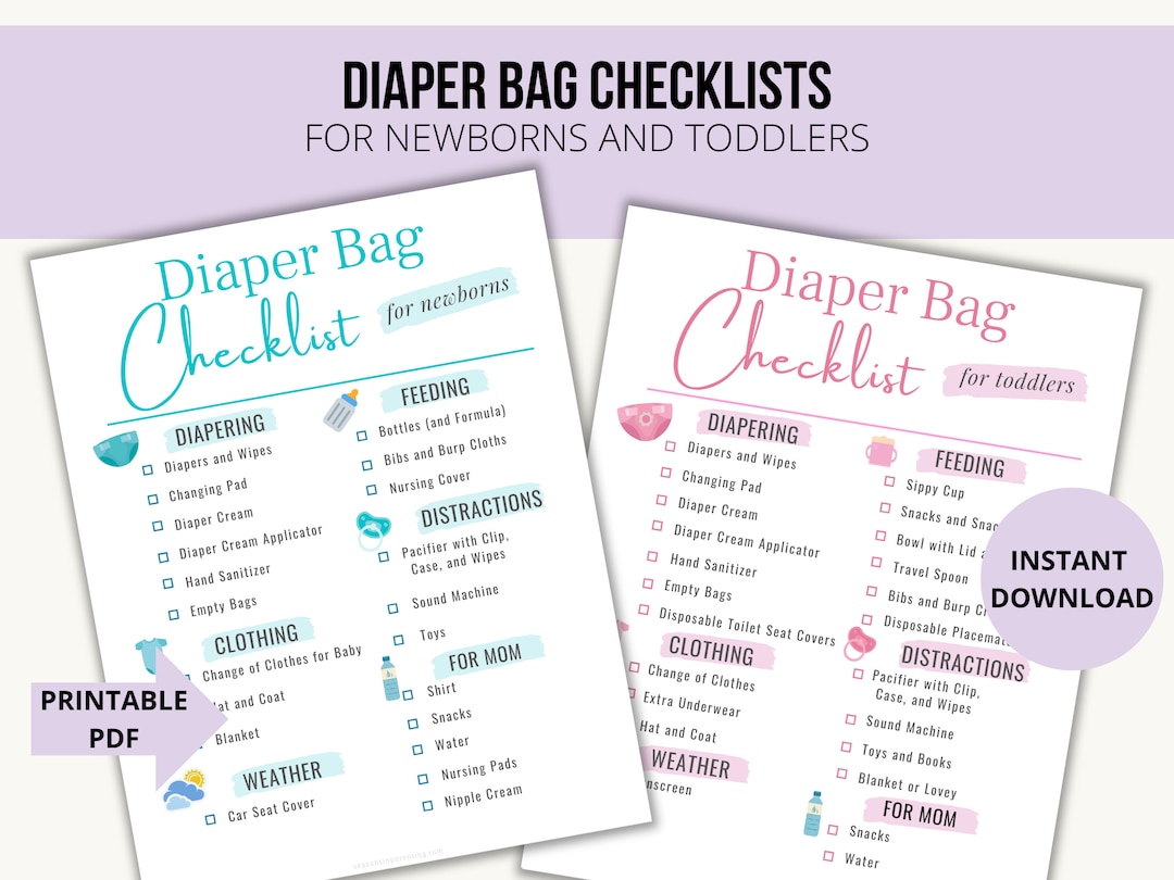 Diaper Bag Checklist for Newborn and Toddler, Diaper Bag Essentials ...