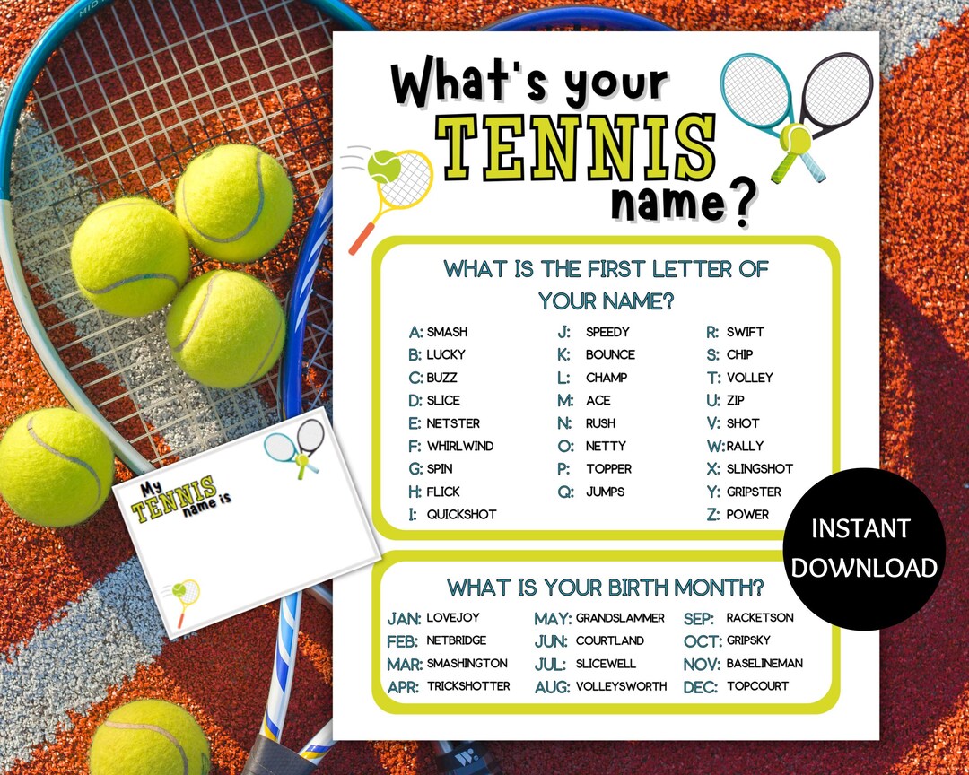 Tennis Name Game Printable, What's Your Penguin Name Game, Name ...