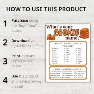 Cookie Name Game Printable, What's Your Cookie Name Game, Name ...