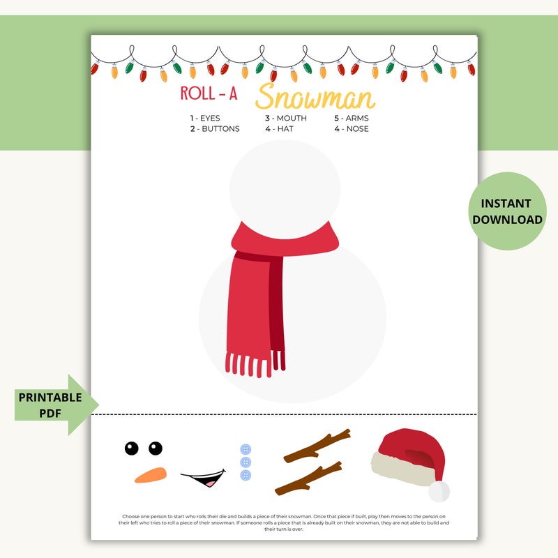 Snowman Game - Etsy