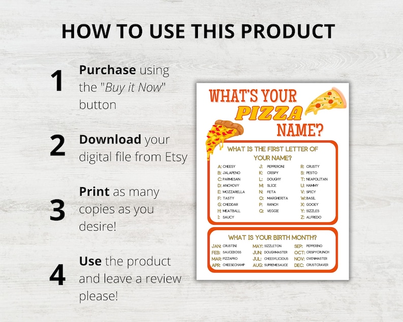 Pizza Name Game Printable, What's Your Pizza Name Game, Name Generator ...