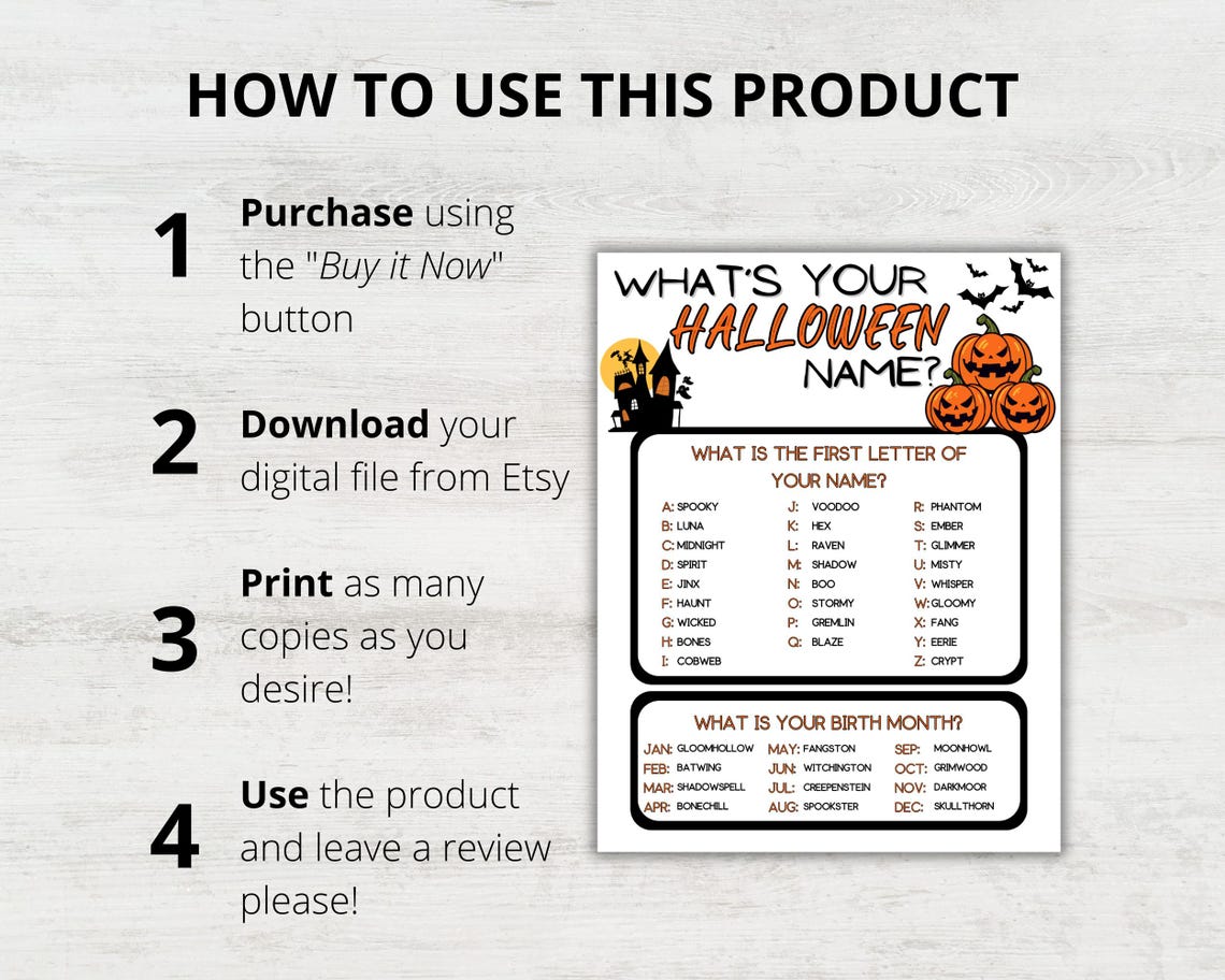 Halloween Name Game Printable, What's Your Halloween Name Game, Name ...