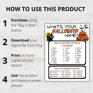 Halloween Name Game Printable, What's Your Halloween Name Game, Name ...