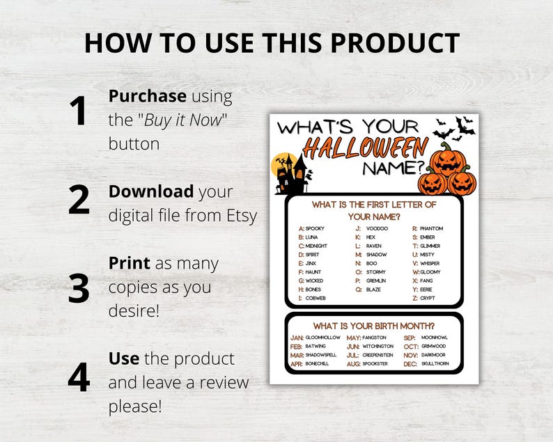 Halloween Name Game Printable, What's Your Halloween Name Game, Name ...