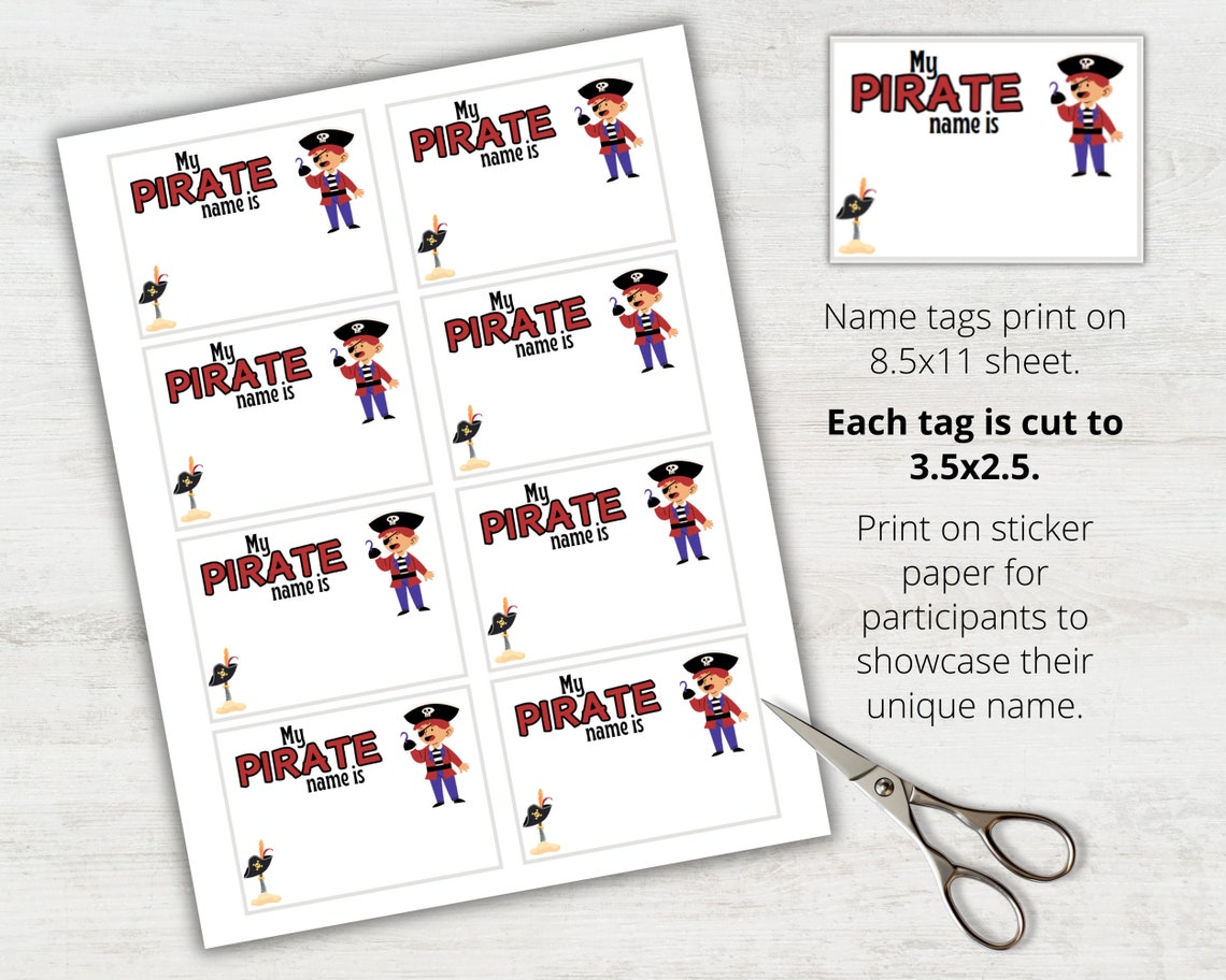 Pirate Name Game Printable, What's Your Pirate Name Game, Name ...