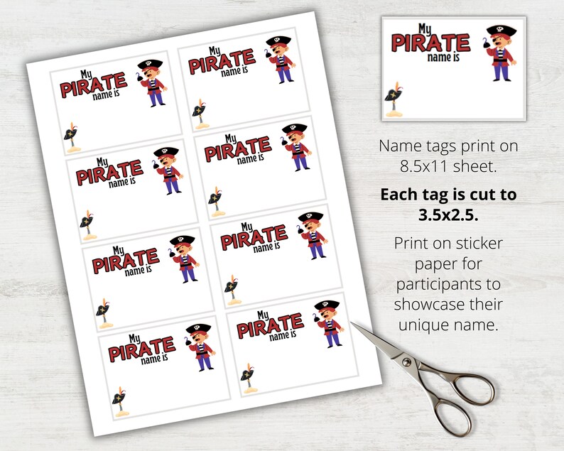 Pirate Name Game Printable, What's Your Pirate Name Game, Name ...