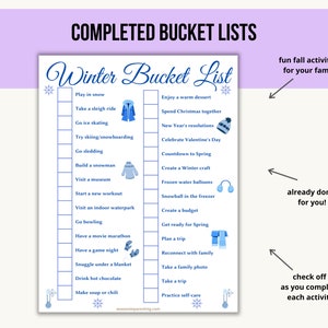 Seasonal Bucket List Bundle Bucket Lists for Fall Winter - Etsy