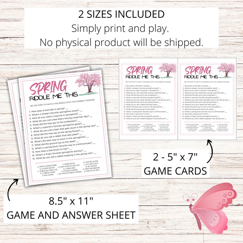 Spring Riddle Me This Game, Spring Riddles, Spring Activities, Spring ...