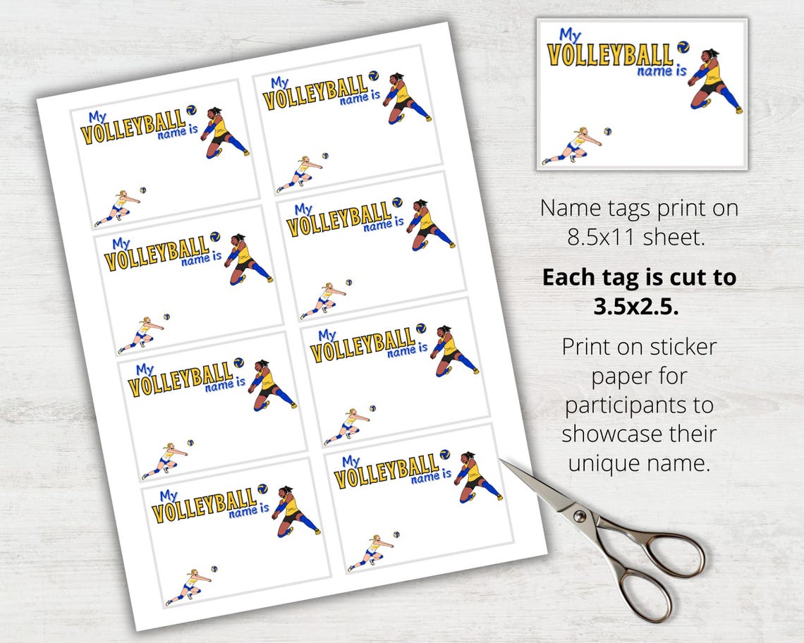 Volleyball Name Game Printable, What's Your Volleyball Name Game, Name ...