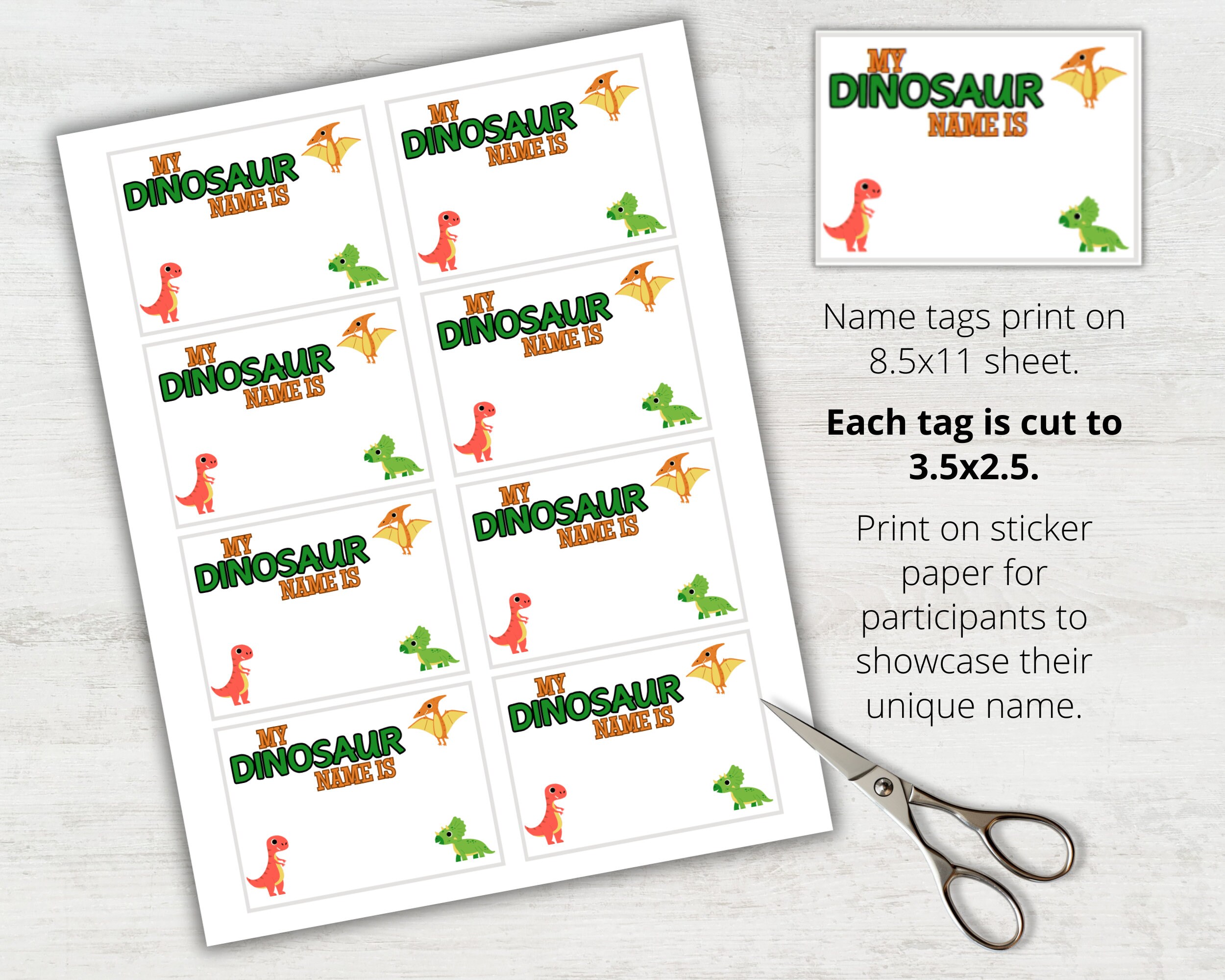 Dinosaur Name Game Printable, What's Your Dinosaur Name Game, Name ...
