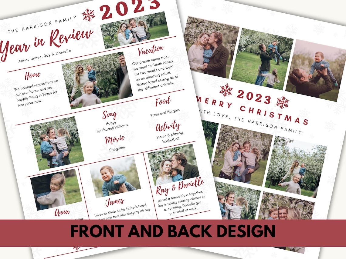 Year in Review Christmas Card Template | Christmas Newsletter | Year in ...
