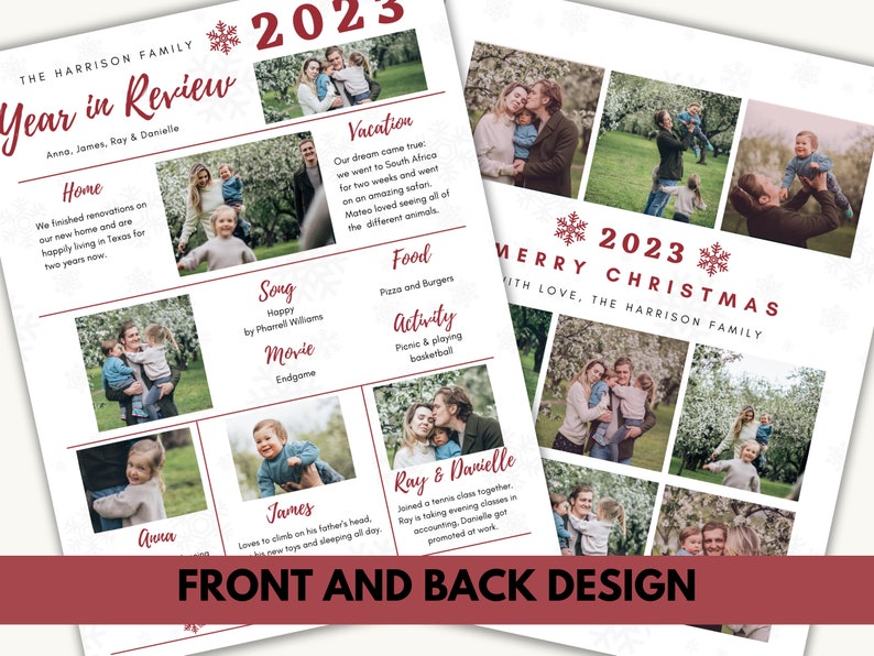 Year in Review Christmas Card Template | Christmas Newsletter | Year in ...