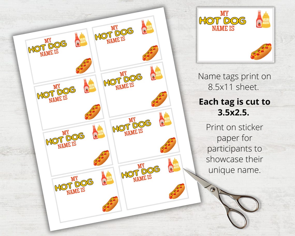 Hot Dog Name Game Printable, What's Your Hot Dog Name Game, Name ...