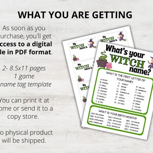 Witch Name Game Printable, What's Your Witch Name Game, Name Generator ...