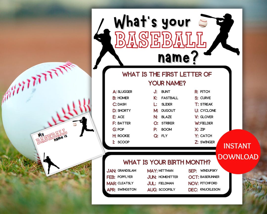 Baseball Name Game Printable, What's Your Baseball Name Game, Name ...