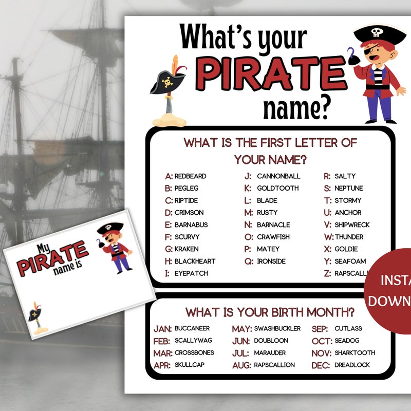 Pirate Names - Etsy