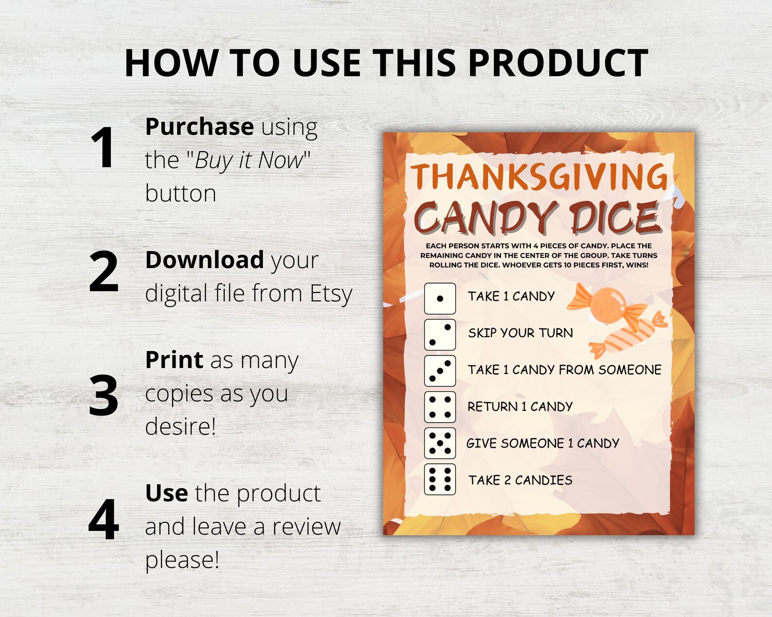 Thanksgiving Candy Dice Game for Kids, Thanksgiving Games, Thanksgiving ...