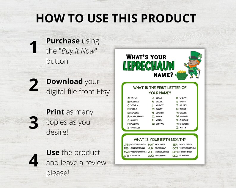 Leprechaun Name Game Printable, What's Your Leprechaun Name Game, Name ...