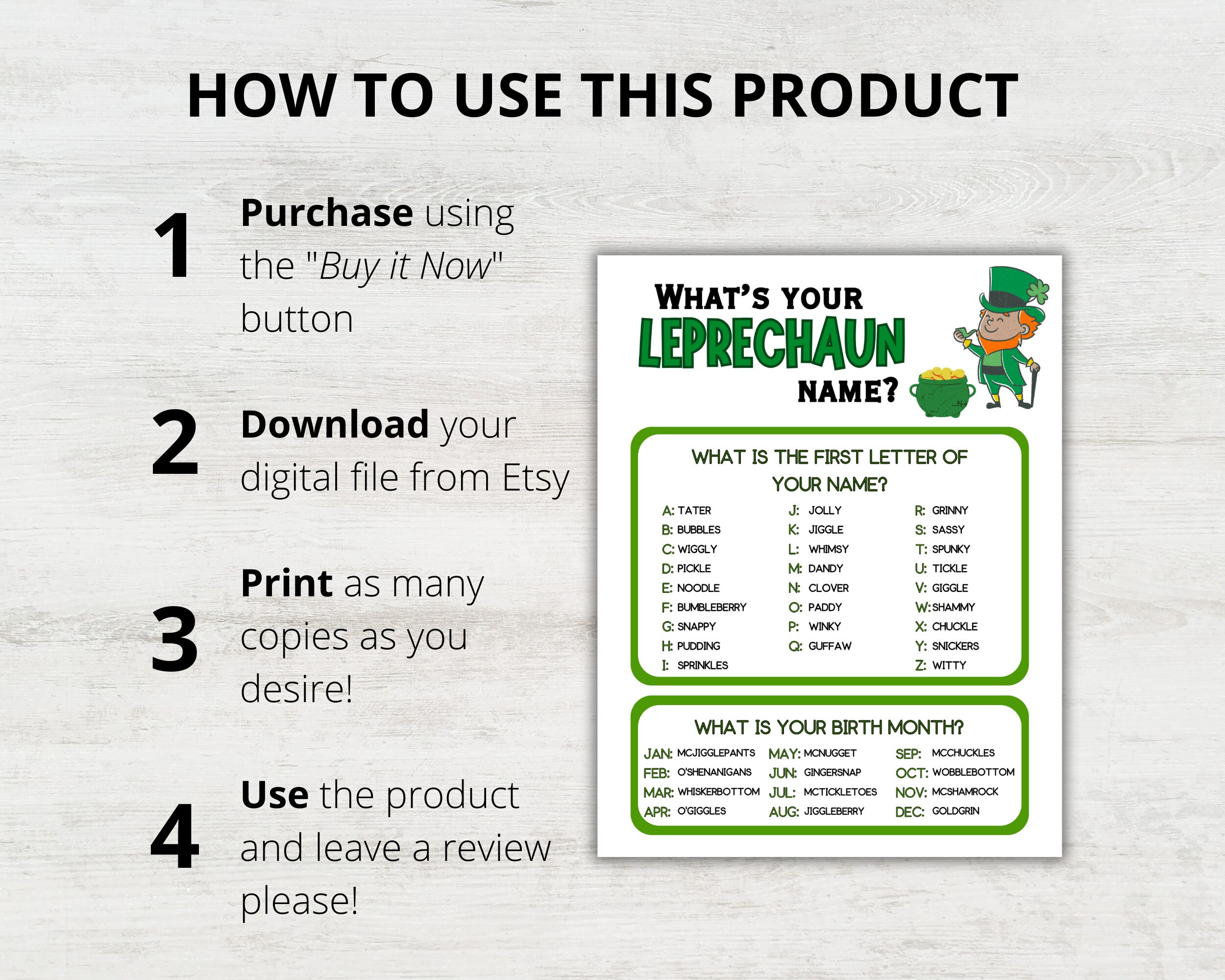 Leprechaun Name Game Printable, What's Your Leprechaun Name Game, Name ...
