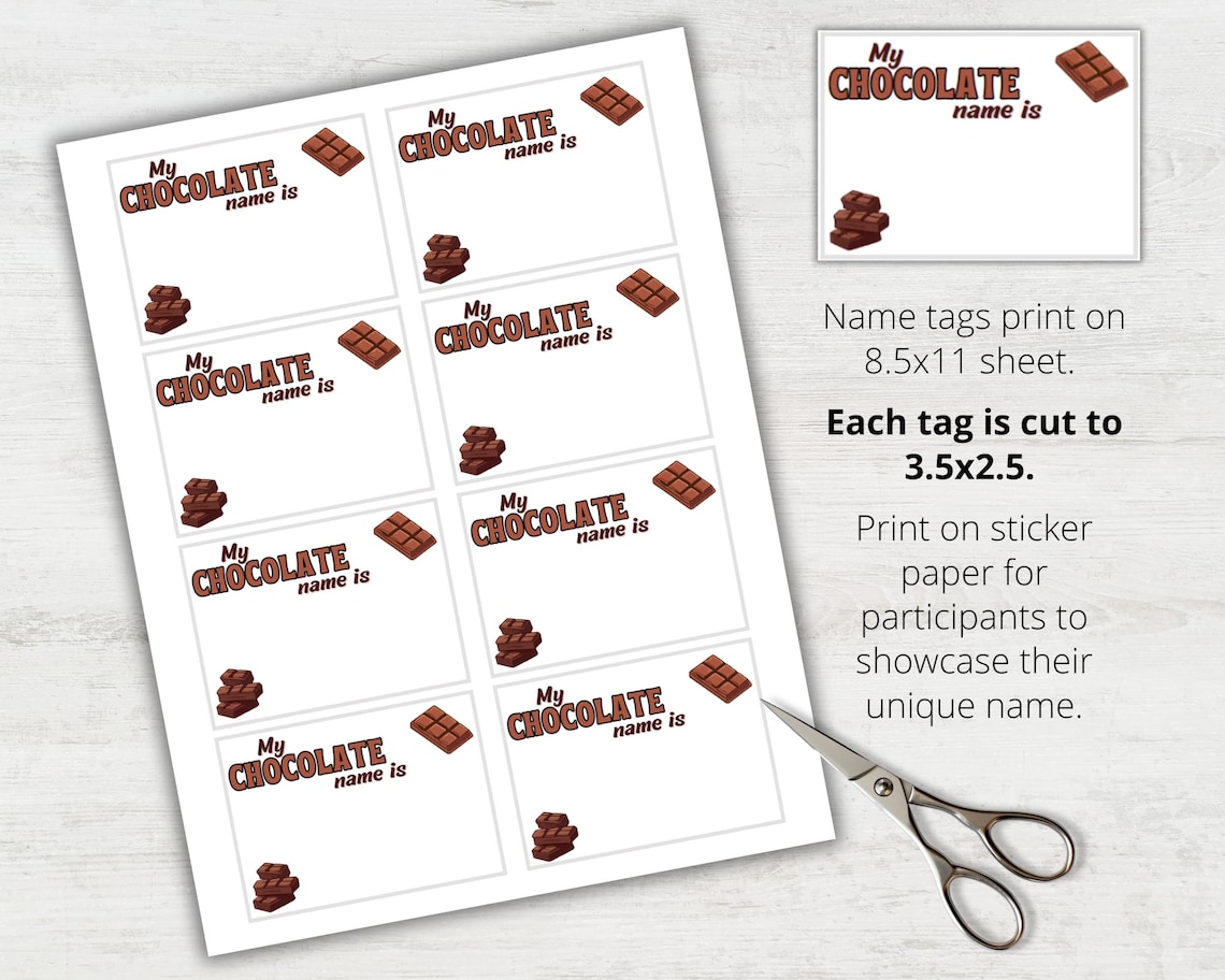 Chocolate Name Game Printable, What's Your Chocolate Name Game, Name Generator Game With Name ...