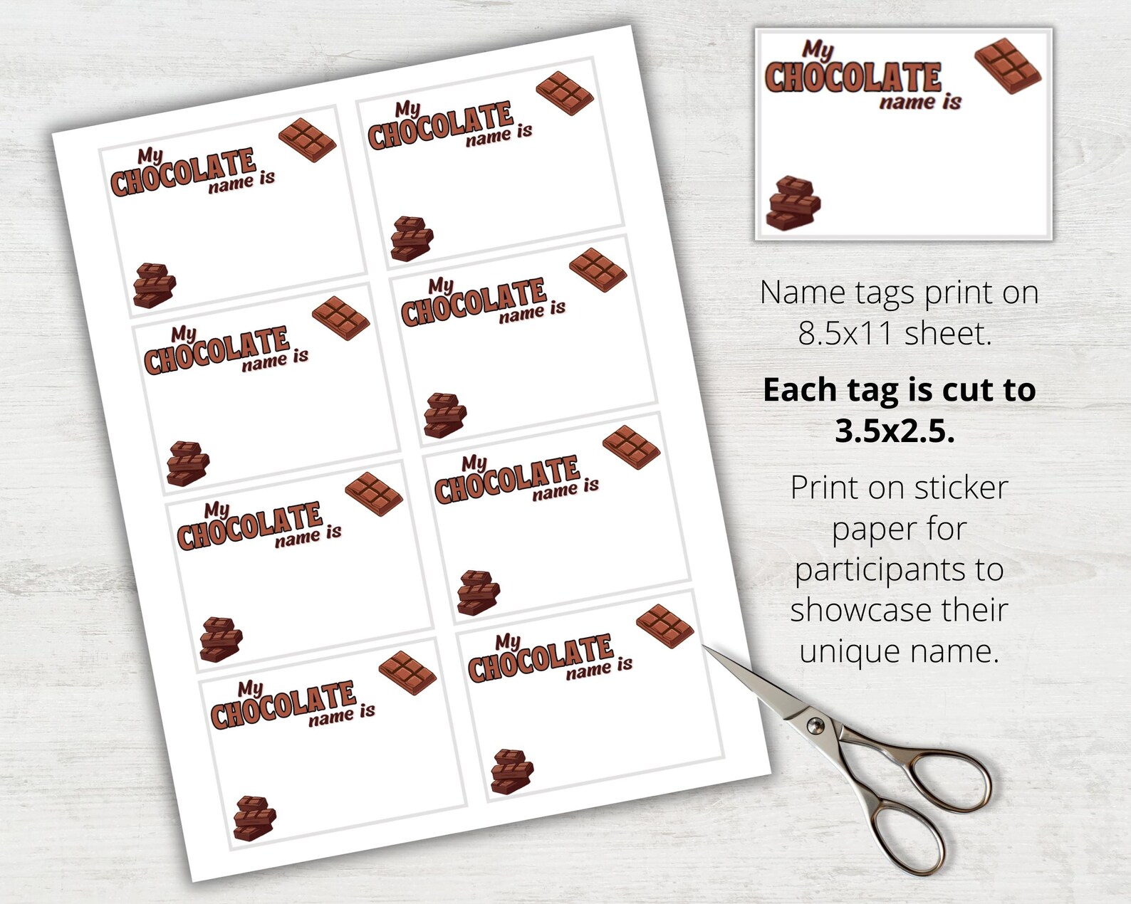 Chocolate Name Game Printable, What's Your Chocolate Name Game, Name ...