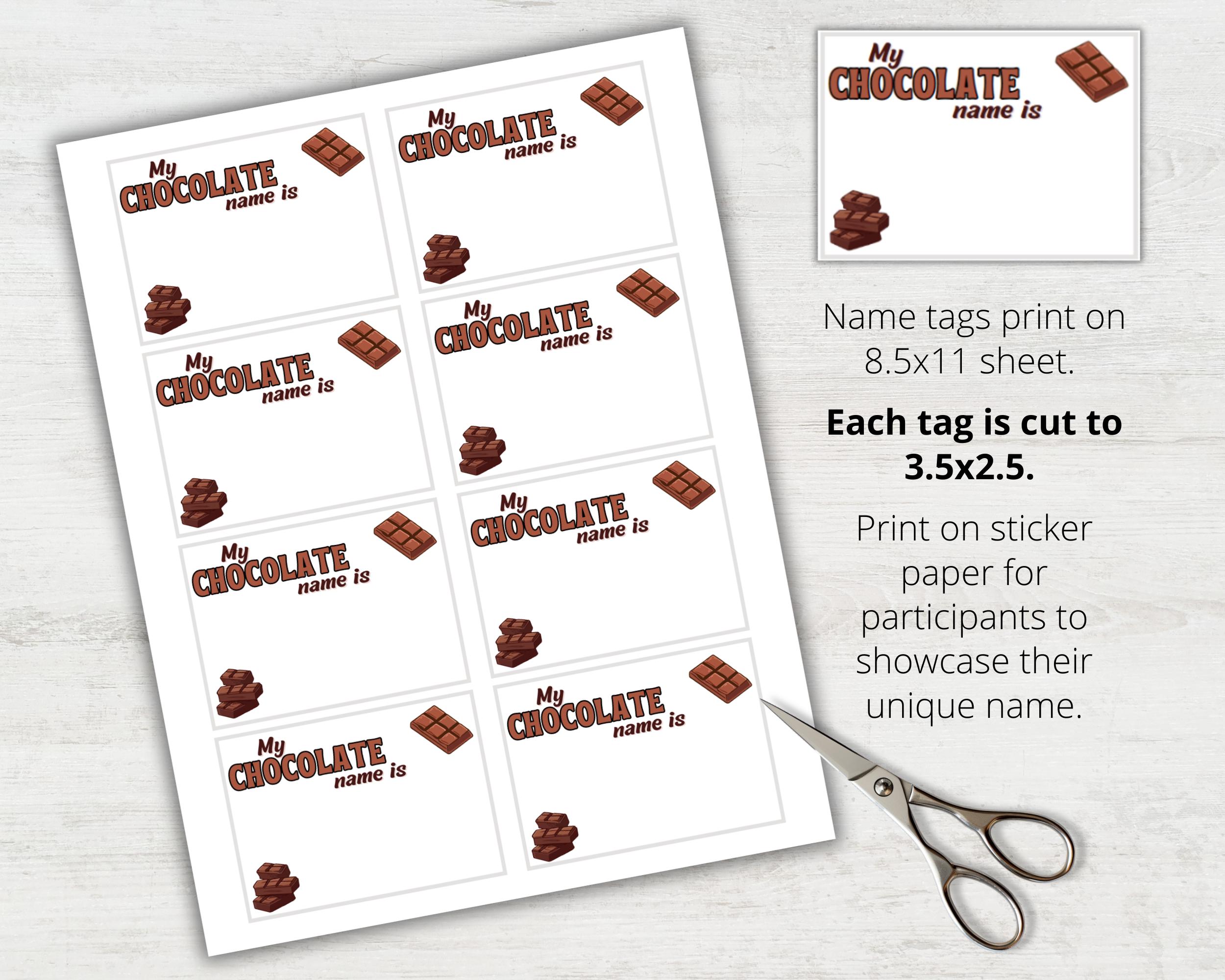 Chocolate Name Game Printable, What's Your Chocolate Name Game, Name ...