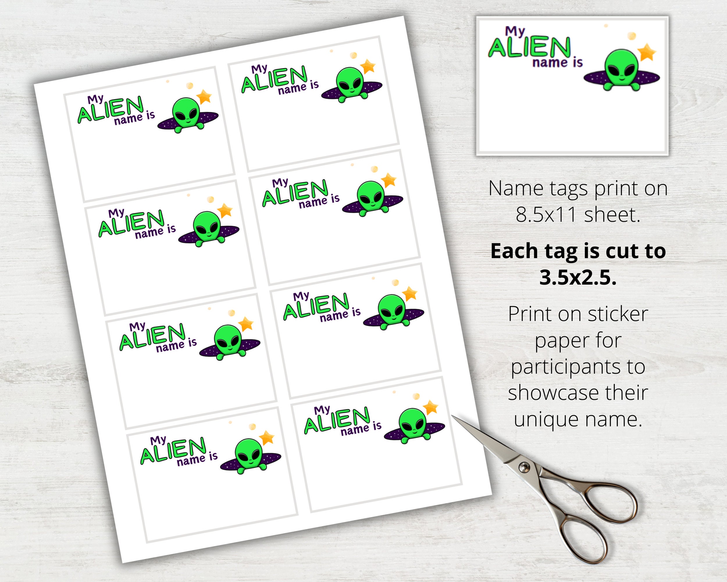 Alien Name Game Printable, What's Your Alien Name Game, Name Generator ...