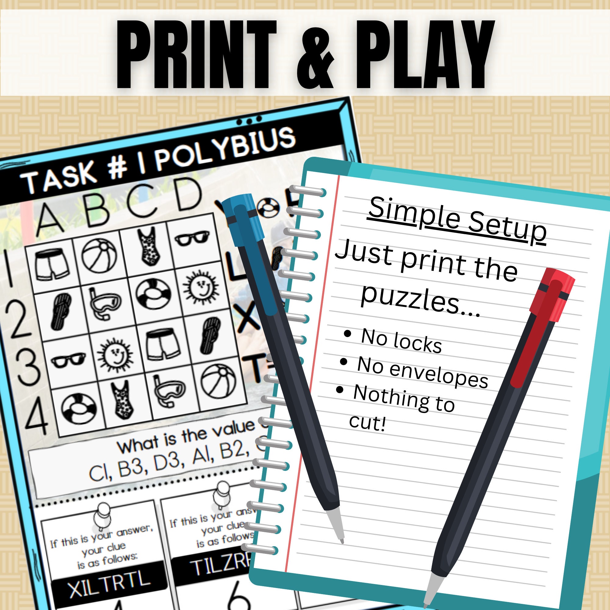 Printable Escape Room for Kids, Water Park Escape Room Kit, Escape Room ...