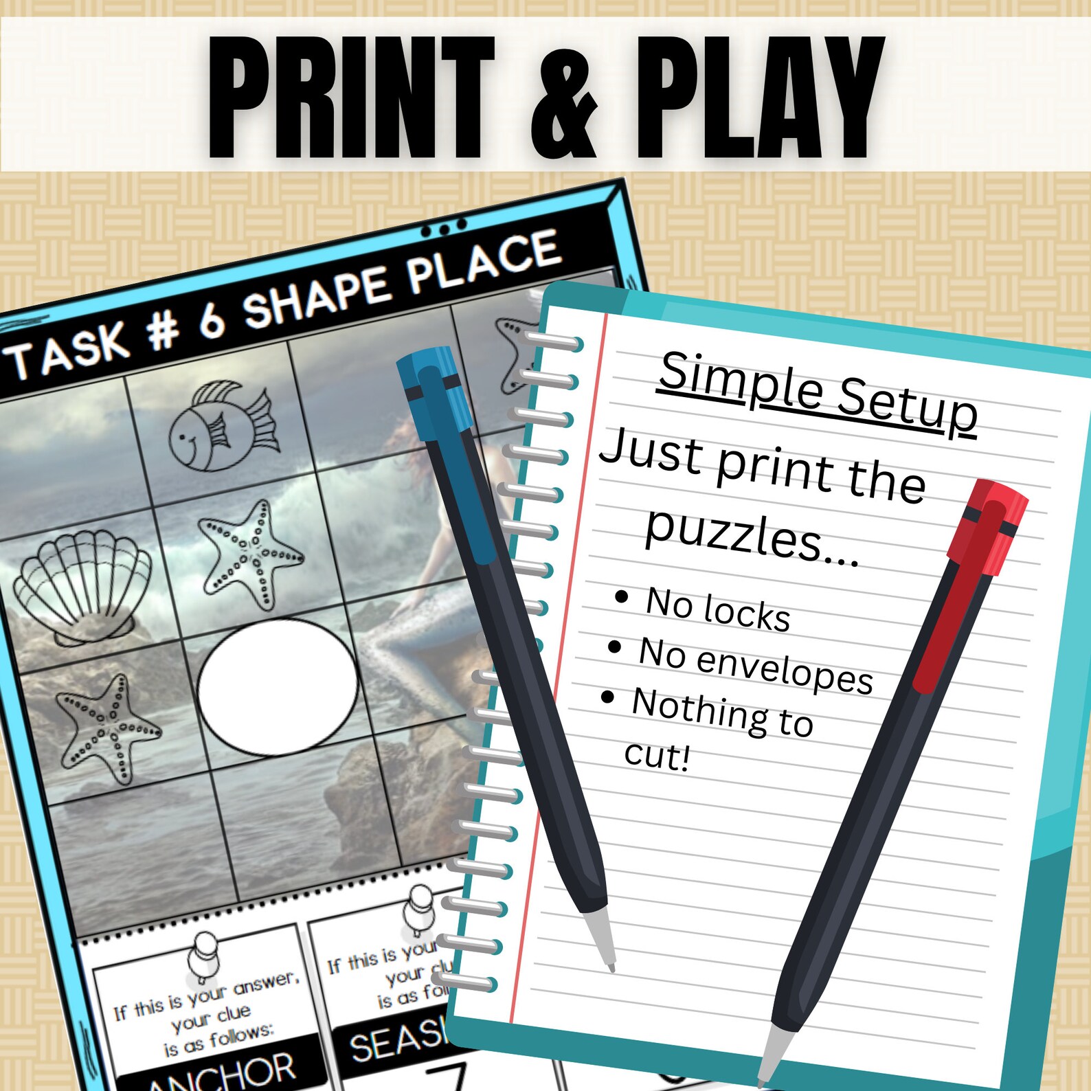 Mermaid Escape Room for Kids, Printable Escape Room Kit, Escape Room at ...